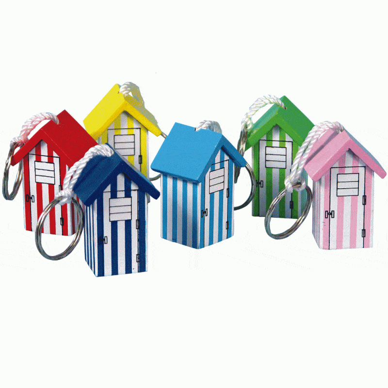 Beach Hut Keyring