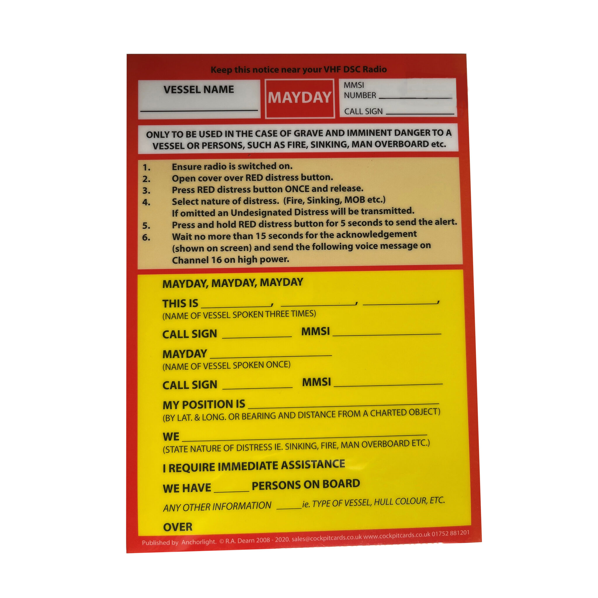 K/C Mayday Cards | Marine Super Store