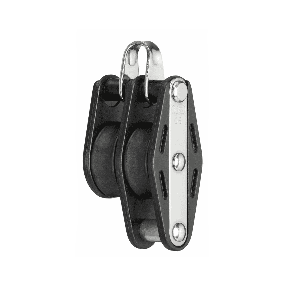 Sprenger Sliding Bearing Block 6mm, 2 Sheaves, Bow, Becket